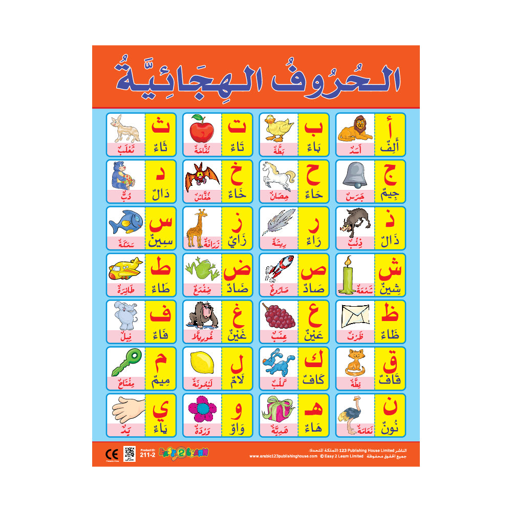 Arabic Alphabet Chart For Kids Arabic Alphabet Printable Wall Art For