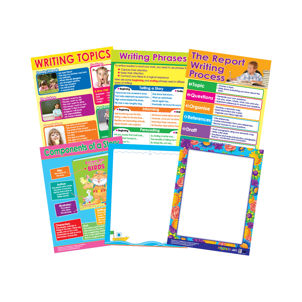 Writing Skills 1 (6 Wall Charts) - Educational Wall Chart Pack in Engl