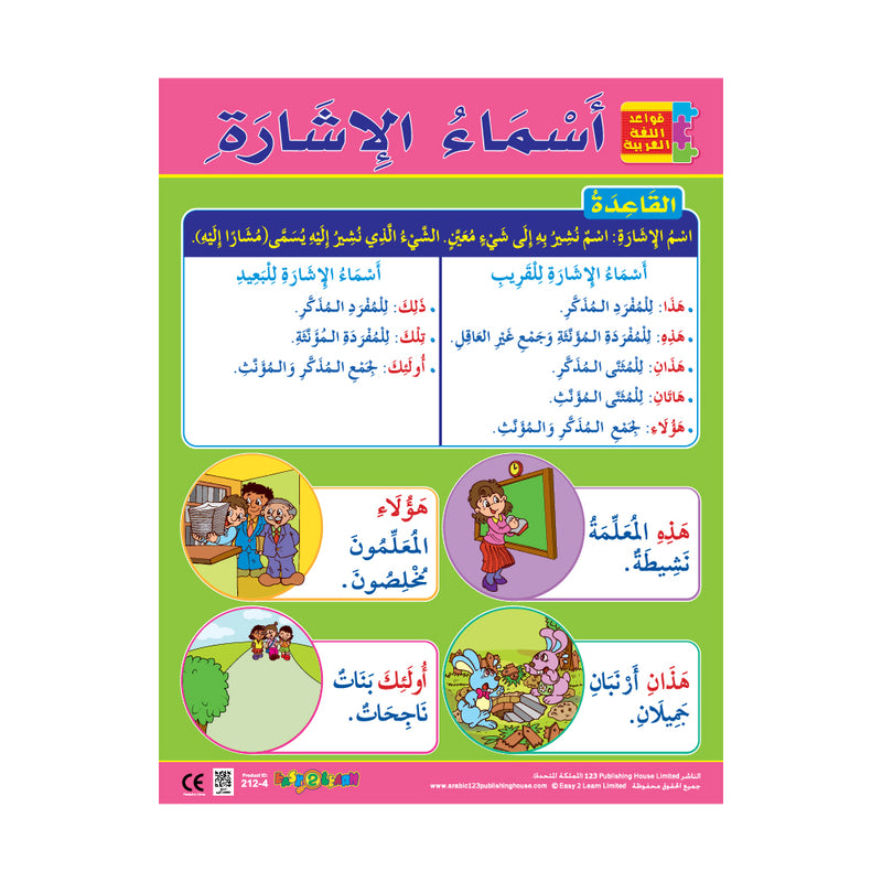 Demonstrative Pronouns - Wall Chart in Arabic